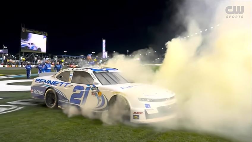 Austin Hill holds off Justin Allgaier to win the United Rentals 300 ...